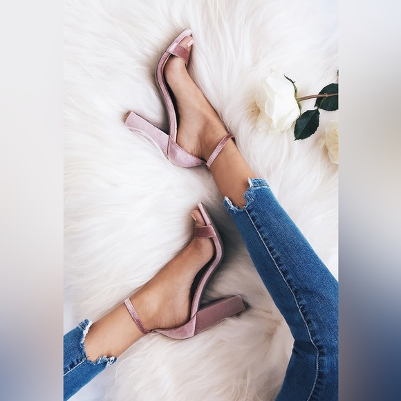 Lulus | Shoes | Lulus Mauve Velvet Ankle Strap Heels | Poshmark